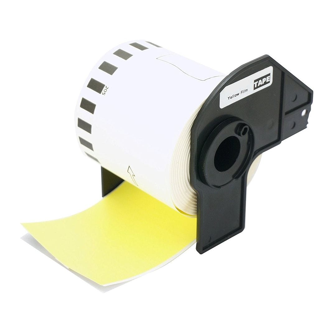 Brother DK Series Label Roll (Black On Yellow) - Toner Corporation